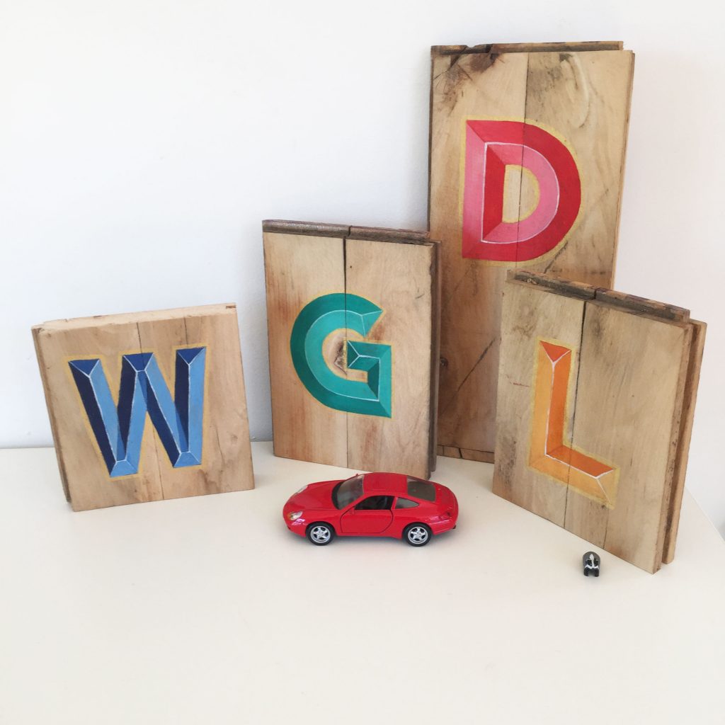 Hand painted wood letter blocks - Marmalade design jewellery | Shop